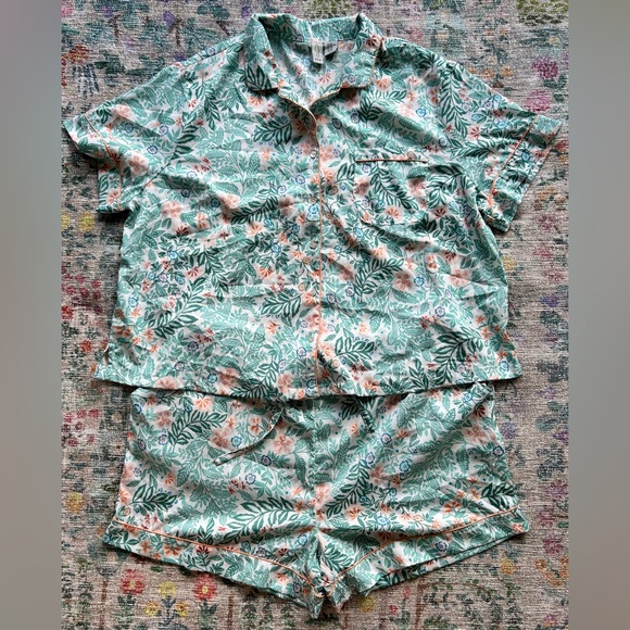 Joie | Intimates & Sleepwear | Joie Green Floral Pajama Set | Poshmark